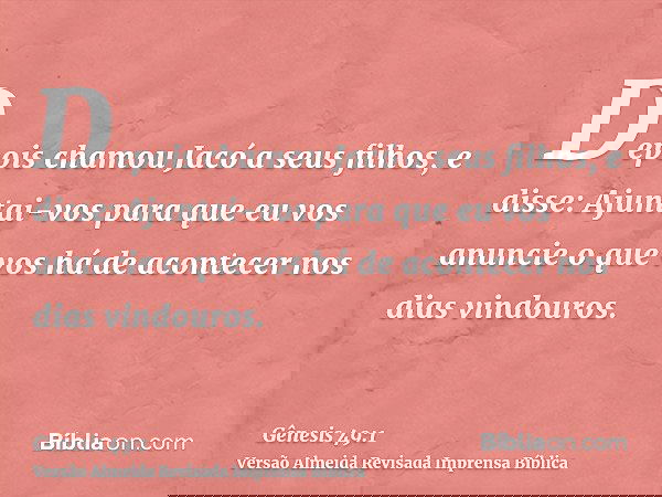 Gênesis 49:1 - Bíblia