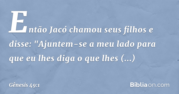 Gênesis 49:1 - Bíblia
