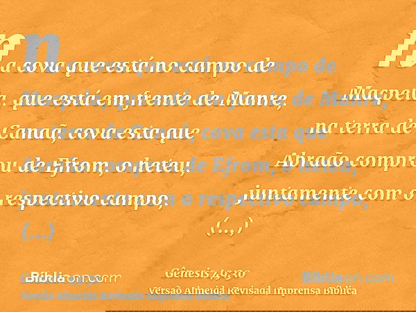 Gênesis 49:30 - Bíblia