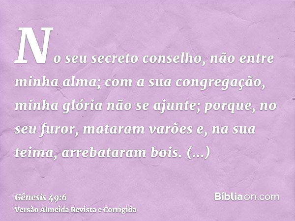 Gênesis 49:6 - Bíblia