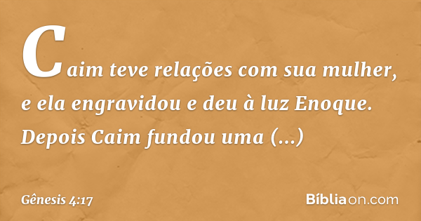 Gênesis 4:17 - Bíblia