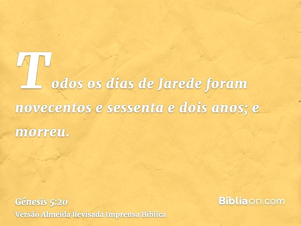 Gênesis 5:20 - Bíblia