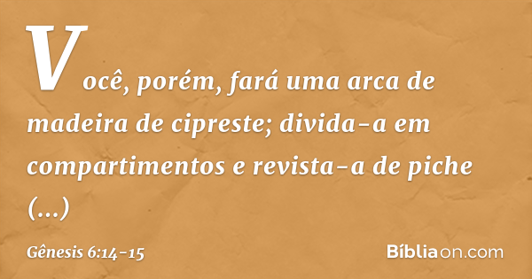 Gênesis 6:14-15 - Bíblia
