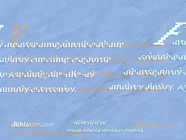 Gênesis 6:16 - Bíblia