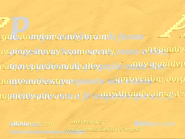 Hebreus 4:2 - Bíblia