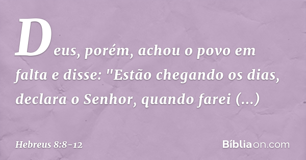 Hebreus 8:8-12 - Bíblia