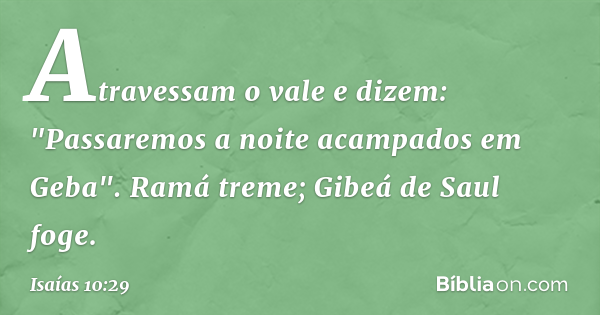 Isaías 10:29 - Bíblia