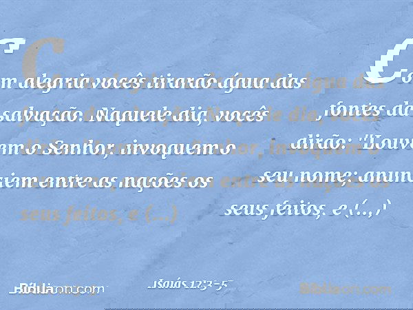 Isaías 12:3-5 - Bíblia