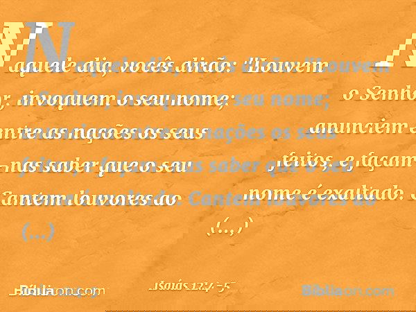 Isaías 12:4-5 - Bíblia