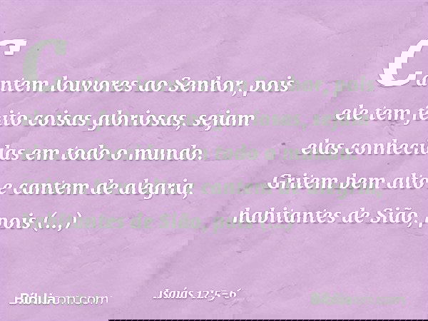 Isaías 12:5-6 - Bíblia