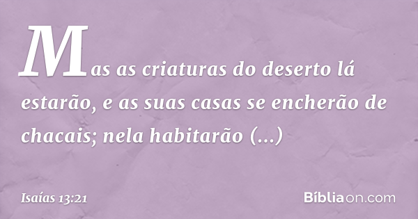 Isaías 13:21 - Bíblia