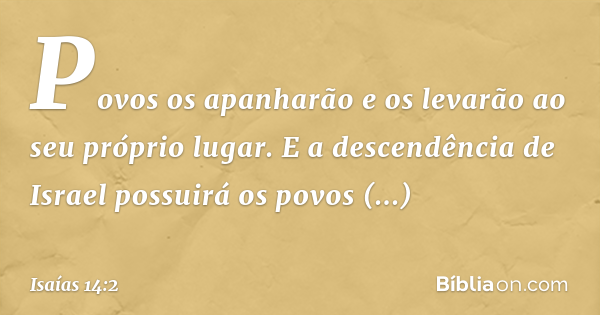 Isaías 14:2 - Bíblia