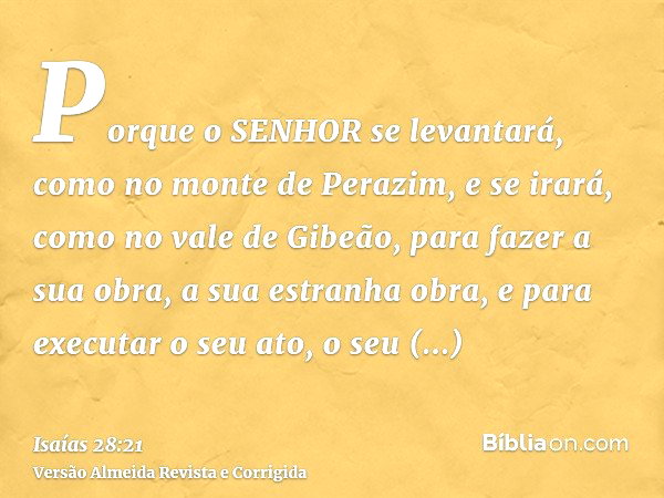 Isaías 28:21 - Bíblia