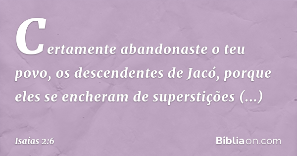 Isaías 2:6 - Bíblia