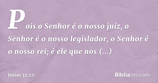 Isaías 33:22 - Bíblia