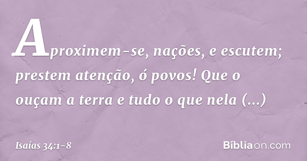 Isaías 34:1-8 - Bíblia