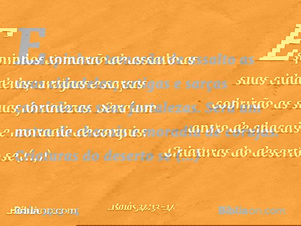 Isaías 34:13-14 - Bíblia