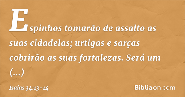 Isaías 34:13-14 - Bíblia