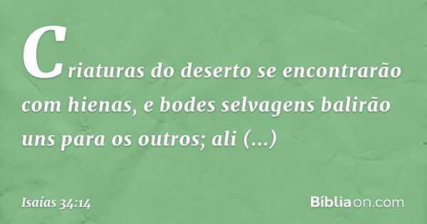Isaías 34:14 - Bíblia