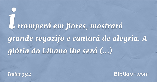 Isaías 35:2 - Bíblia
