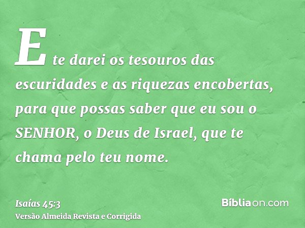Isaías 45:3 - Bíblia
