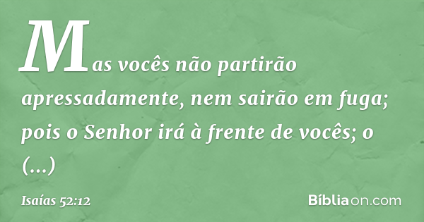 Isaías 52:12 - Bíblia