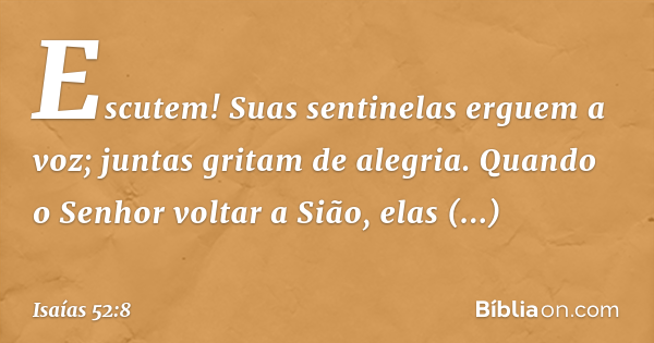 Isaías 52:8 - Bíblia
