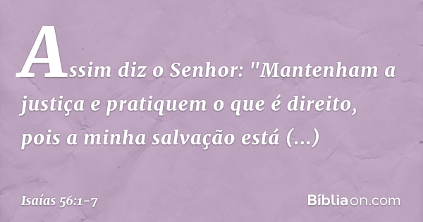 Isaías 56:1-7 - Bíblia