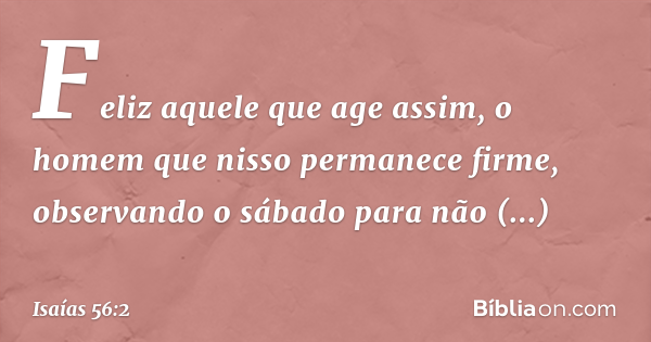 Isaías 56:2 - Bíblia