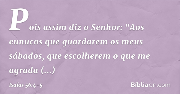 Isaías 56:4-5 - Bíblia