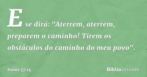 Isaías 57:14 - Bíblia