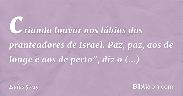 Isaías 57:19 - Bíblia