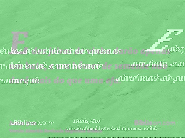 Isaías 5:10 - Bíblia