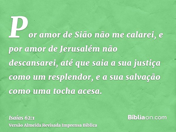 Isaías 62:1 - Bíblia