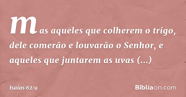 Isaías 62:9 - Bíblia