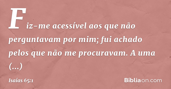 Isaías 65:1 - Bíblia