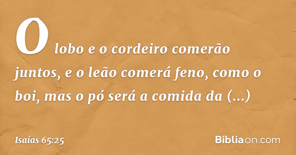 Isaías 65:25 - Bíblia
