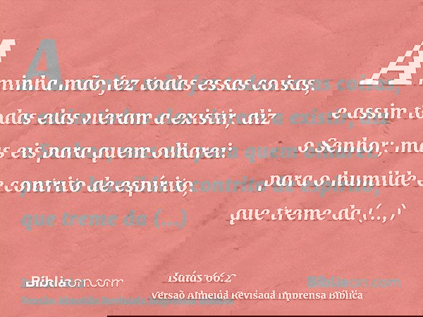 Isaías 66:2 - Bíblia