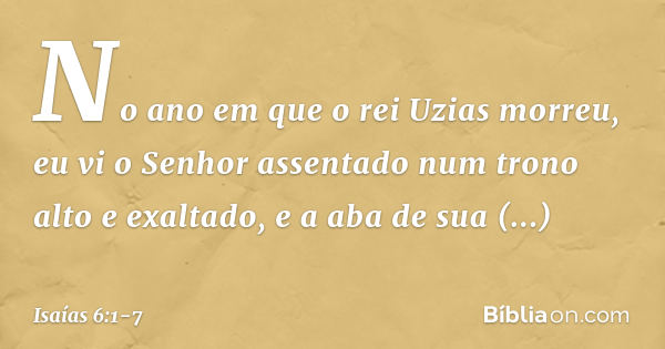Isaías 6:1-7 - Bíblia