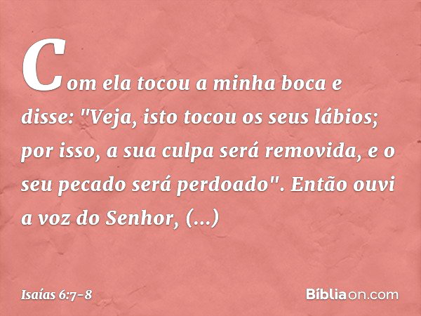 Isaías 6:7-8 - Bíblia