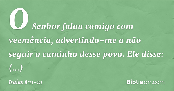 Isaías 8:11-21 - Bíblia
