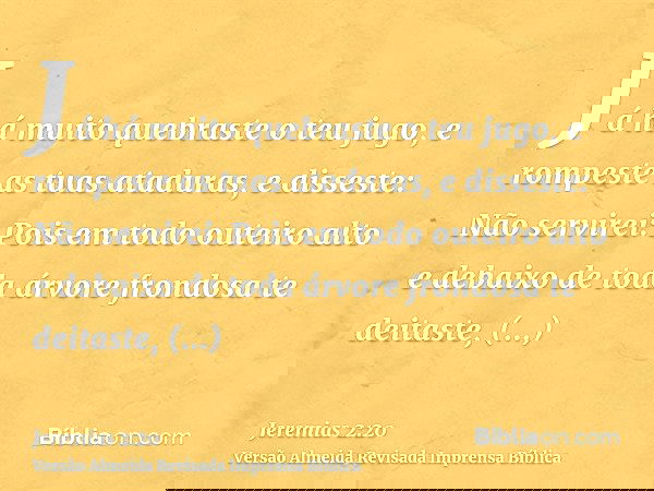 Jeremias 2:20 - Bíblia