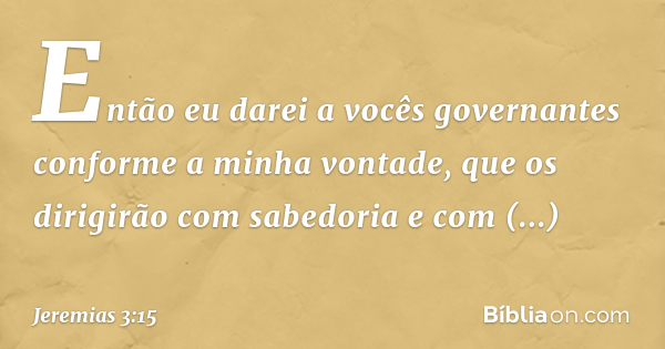 Jeremias 3:15 - Bíblia