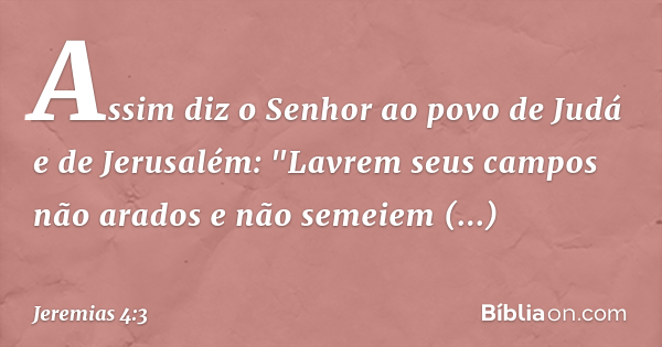 Jeremias 4:3 - Bíblia
