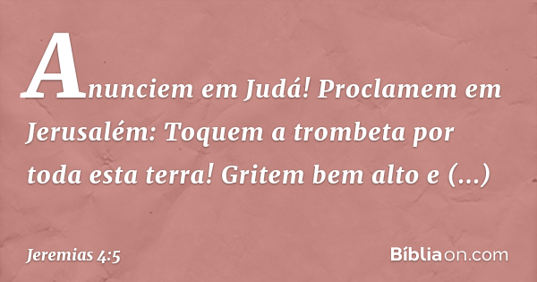 Jeremias 4:5 - Bíblia