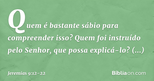 Jeremias 9:12-22 - Bíblia