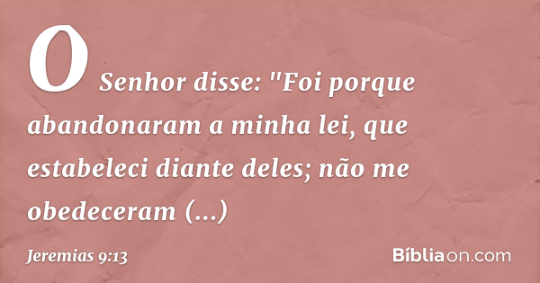 Jeremias 9:13 - Bíblia
