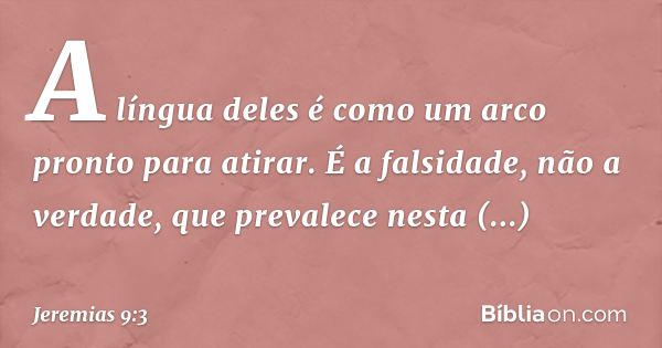 Jeremias 9:3 - Bíblia