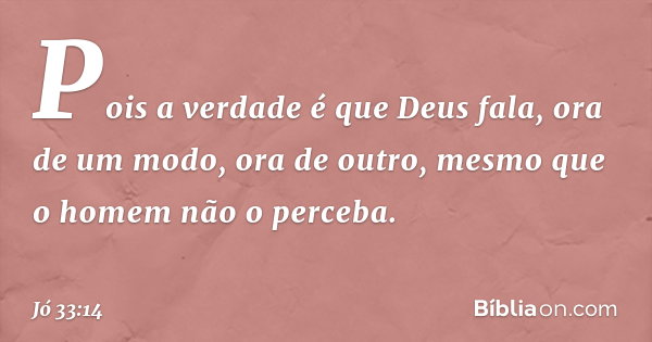 Jó 33:14 - Bíblia