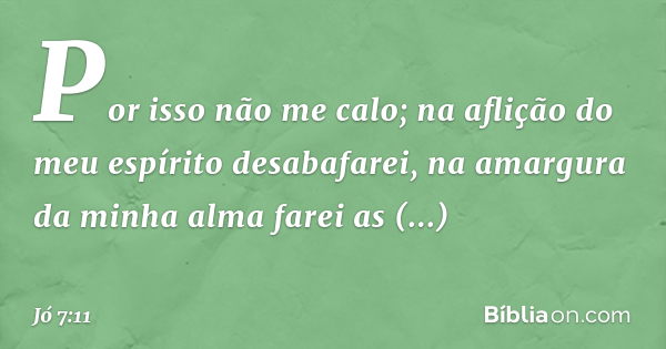 Jó 7:11 - Bíblia